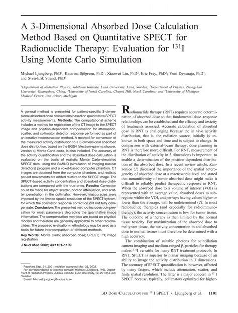 A 3 Dimensional Absorbed Dose Calculation Method Based On
