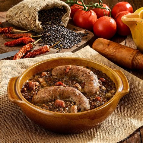 Duck Sausages With Lentils And Espelette Pepper Maison Godard