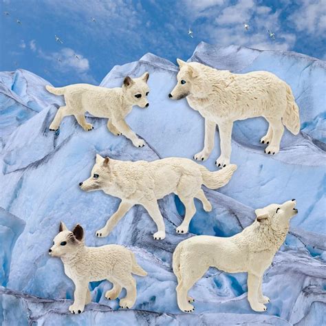 5pcs Wolf Figurines Wolf Playset Model For Educational Toys Birthday