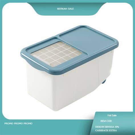 Jual Tempat Beras Penyimpanan Makanan Beras Box Storage Bb002 Biru Kecil Shopee Indonesia