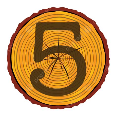 Number Five Log Graphic Log End Vector Graphic Log End Png And