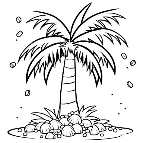 Coconut Tree Coloring Pages