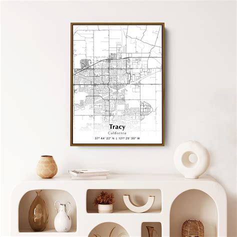 Tracy City Map Print Tracy California Map Poster Usa City Street Map