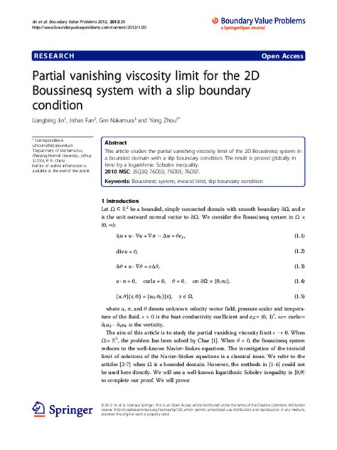 Pdf Partial Vanishing Viscosity Limit For The 2d Boussinesq System