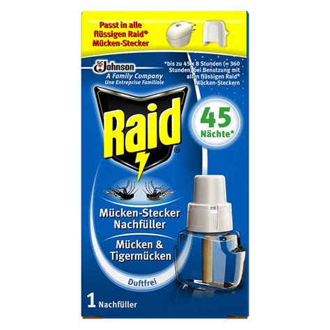Raid Refill Diffuser Power Liquid Mosquitoes And Mosquito Tigers 45 Nights Insecticide Set