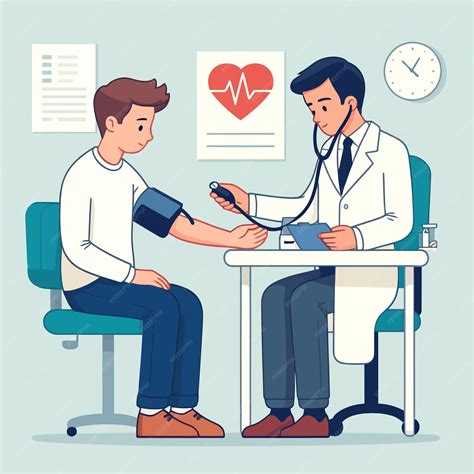 Ilustración De Una Persona Que Tiene Su Presión Arterial Comprobada Por