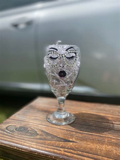 Bling Eyeglass Wine Glass Etsy