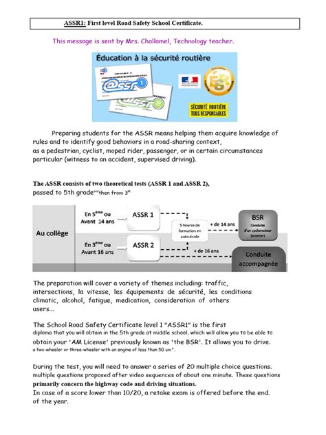 Assr1 Training Pdf Driving Road Traffic Safety