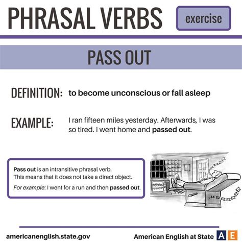Phrasal Verbs Exercise Pass Out Inglês Falar Ingles Dicas