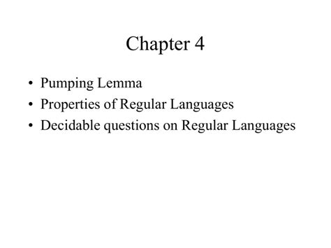 pumping lemma and regular languages theory and properties