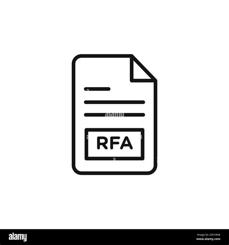Rfa File Icon Logo Sign Vector Outline In Black And White Color Stock