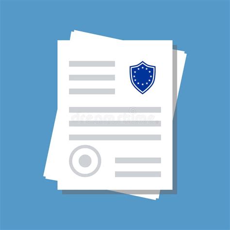 Gdpr Protected Document Or Data Flat Design Stock Vector