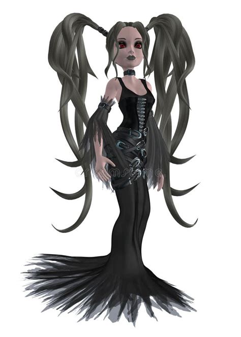 Cute Goth Girl Stock Illustration Illustration Of Shiny 34664449