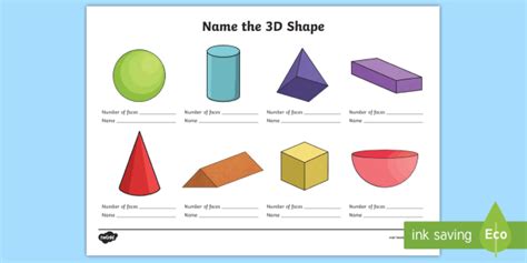 Name The 3d Shape Year 3 Worksheet Teacher Made