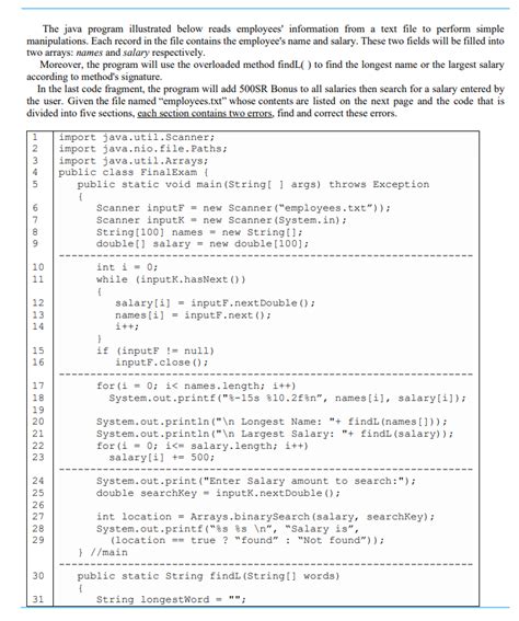 Solved The Java Program Illustrated Below Reads Employees Chegg