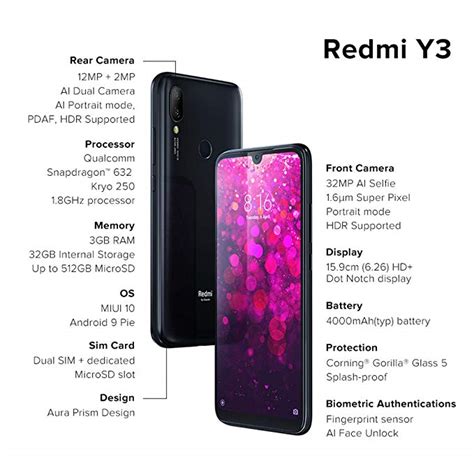 Redmi Y Mobile Phone Gb Ram Mp Selfie Camera Best Mall