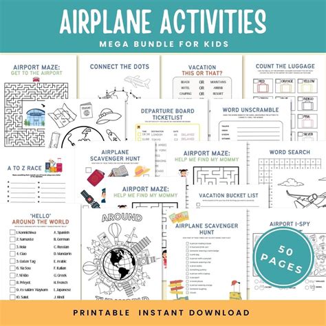 Aeroplane Activity Sheets