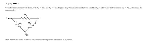 Solved Consider the resistor network shown with R kΩ and Chegg