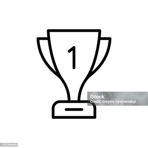 트로피 컵 윤곽선 벡터 아이콘은 흰색 배경에 분리되어 있습니다 웹 모바일 및 Ui 디자인을 위한 트로피 컵 라인 아이콘 경기 스포츠에 대한 스톡 벡터 아트 및 기타 이미지