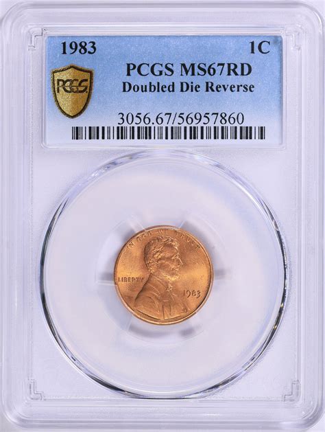 1983 Lincoln Cent Doubled Die Reverse Pcgs Ms 67 Rd Item 1832722