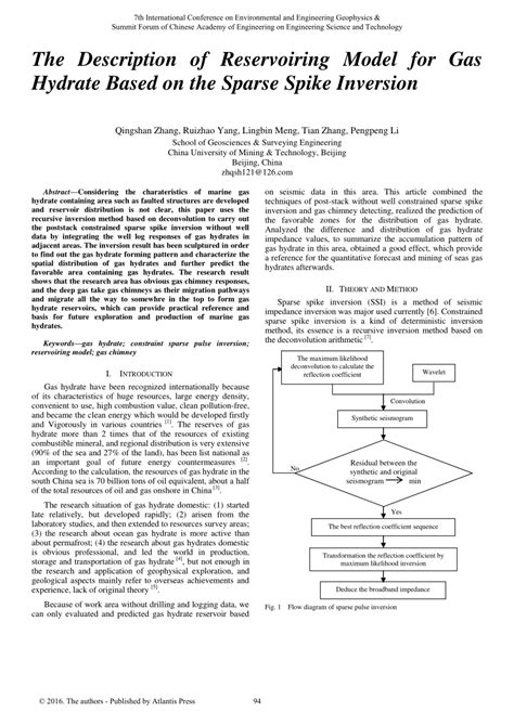 Pdf The Description Of Reservoiring Model For Gas Hydrate Based On