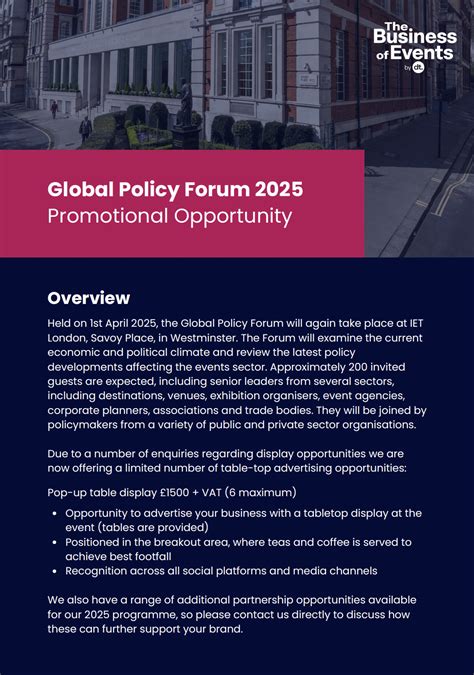 Global Policy Forum Cover Unlocking Growth In The Global Events Economy