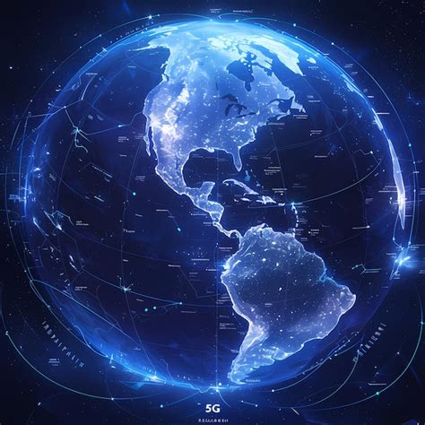 Premium Photo Sleek Global Connectivity Map With 5g Technology