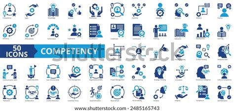 Competency Icon Collection Set Containing Skills Stock Vector Royalty