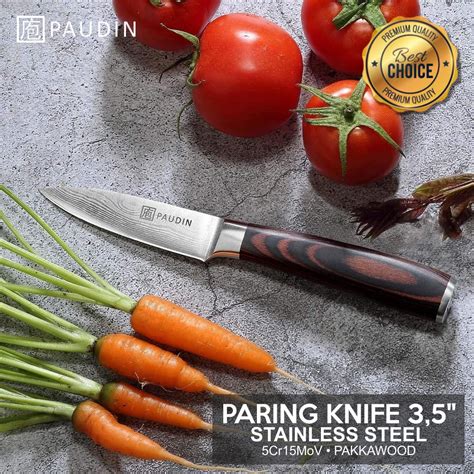 Pisau Dapur Paudin N8 Premium Kitchen Paring Knife 35 Inch 5cr15mov