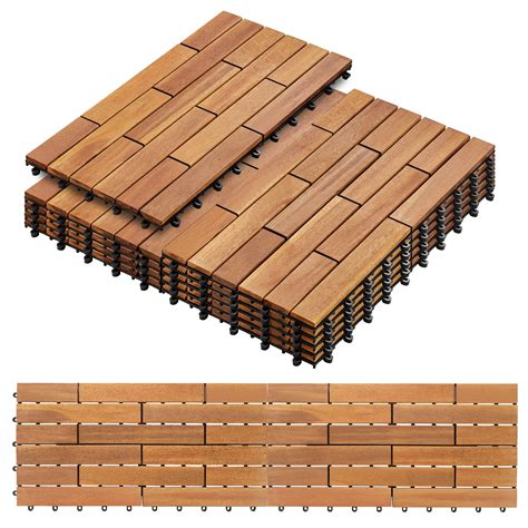 Trumanpick 12 Pcs Deck Tiles Outdoor Waterproof Flooring Tiles For