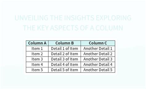 Free Column Design Templates For Google Sheets And Microsoft Excel Slidesdocs