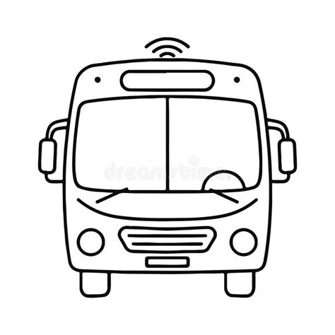 Bus With Wi Fi Signal Symbol Smart Bus With Wireless Connection Stock Vector Illustration Of
