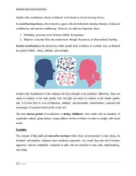 Gender Role Socialization Pdf
