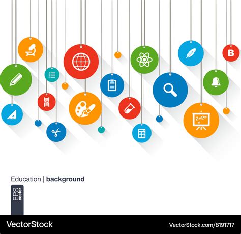 Abstract Education Background With Lines Circles Vector Image