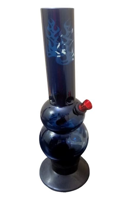 Plastic Blue Color Bong Hookah With Metal Pipe 12 Inch For Home