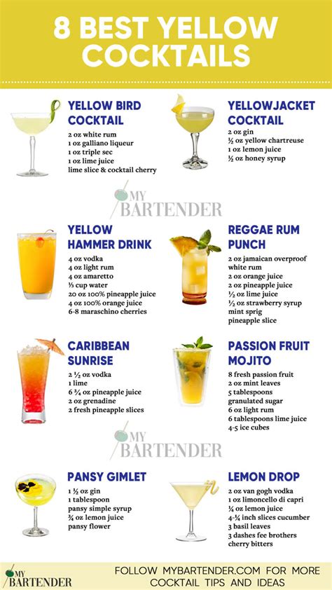 10 Best Yellow Cocktails That Will Brighten Your Day Recipe Drinks