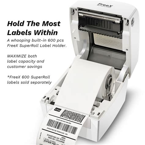 Freex Wifi Superroll Direct Thermal 4x6 Shipping Label Printer