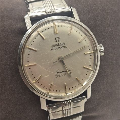 1960s Omega Automatic Seamaster Deville Silver Tone Mens Wristwatch