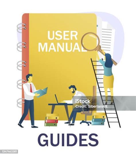 가이드북 쓰기 안내서 조언 사용 설명서 벡터 일러스트레이션을 읽는 사람들 사용자 가이드 사용자 설명서 안내서에 대한 스톡 벡터 아트 및 기타 이미지 Istock
