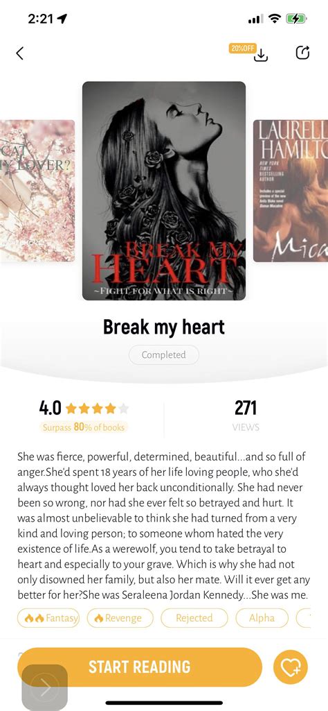 Break My Heart R Romancenovels