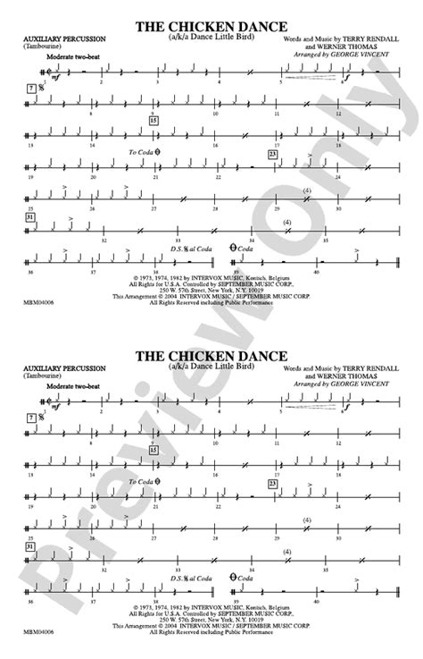 The Chicken Dance Auxiliary Percussion Auxiliary Percussion Part