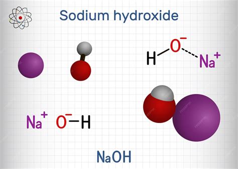 Premium Vector Sodium Hydroxide Caustic Soda Molecule Structural