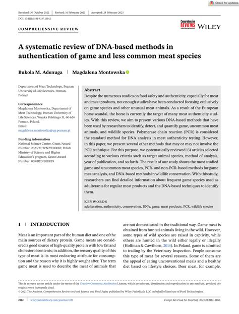 Pdf A Systematic Review Of Dna Based Methods In Authentication Of