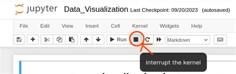 how to interrupt the kernel in jupyter notebook geeksforgeeks