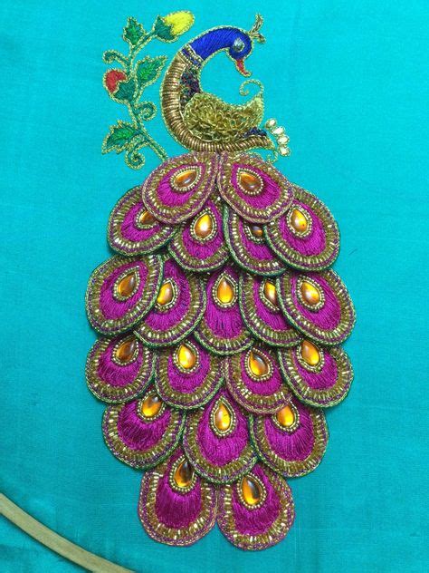 3d Peacock Aari Work
