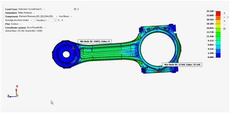 Altair Simlab Pre Tensioned Connecting Rod Assembly In Bearing Pressure Altair Cae Fea