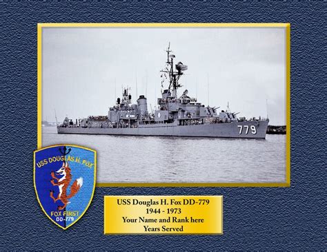 Uss Douglas H Fox Dd779 Custom Personalized 85 X 11 Print Of Us Navy