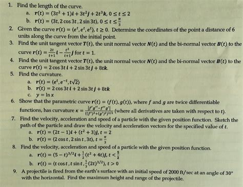 Solved 1 Find The Length Of The Curve R T 3t2 1 1