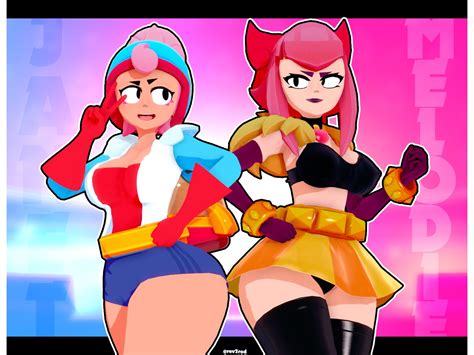 Rule 34 2girls 3d Black Eyes Black Panties Blue Shorts Brawl Stars