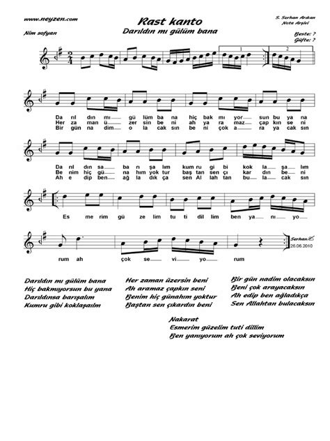 Rast 2 4 Hareketlİ Darildinmi Gulum Bana Ney Pdf